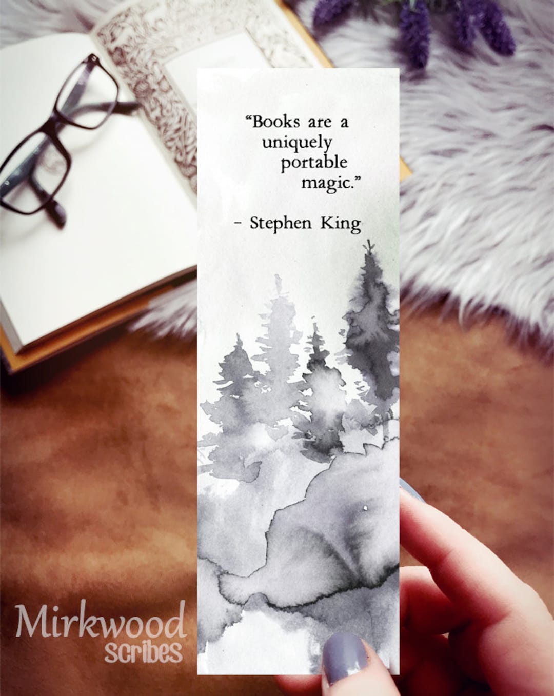 Watercolor Literary Quote Bookmark Books Are a Uniquely - Etsy