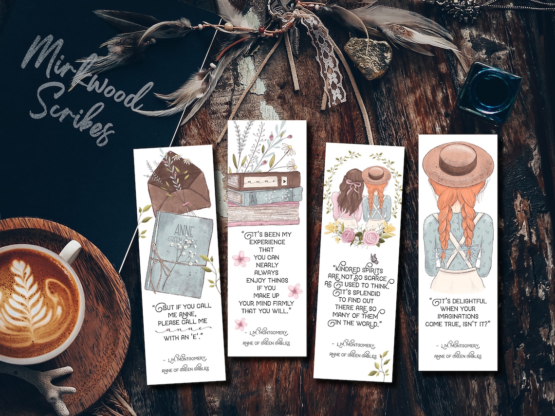 Anne of Green Gables Printable Bookmarks Kindred Spirits - Etsy