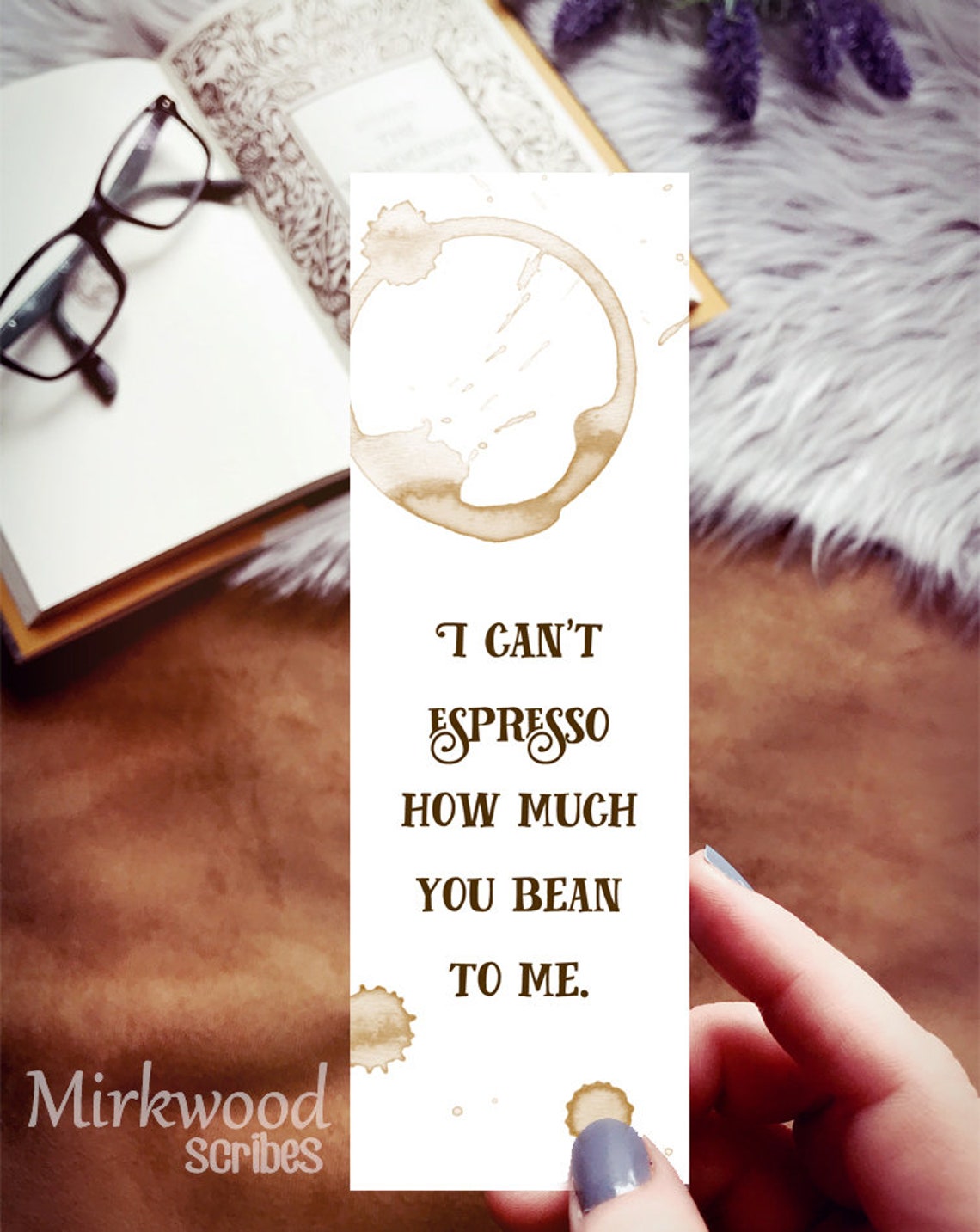 Coffee Stain Bookmark Gift for Coffee Lover, Joke Bookmark, Espresso ...