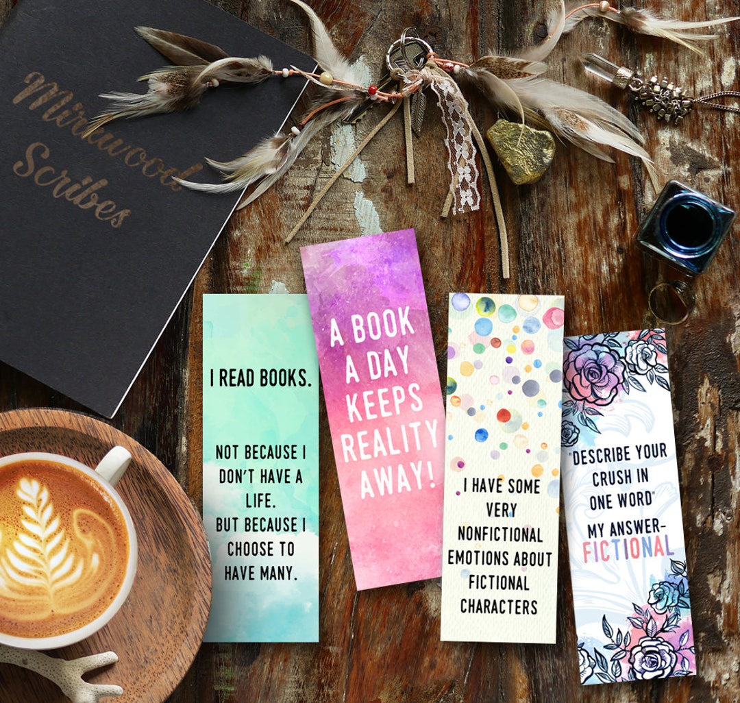 Printable Fangirl Bookmarks, Bookmarks for Book Lovers!, Set of 4 ...