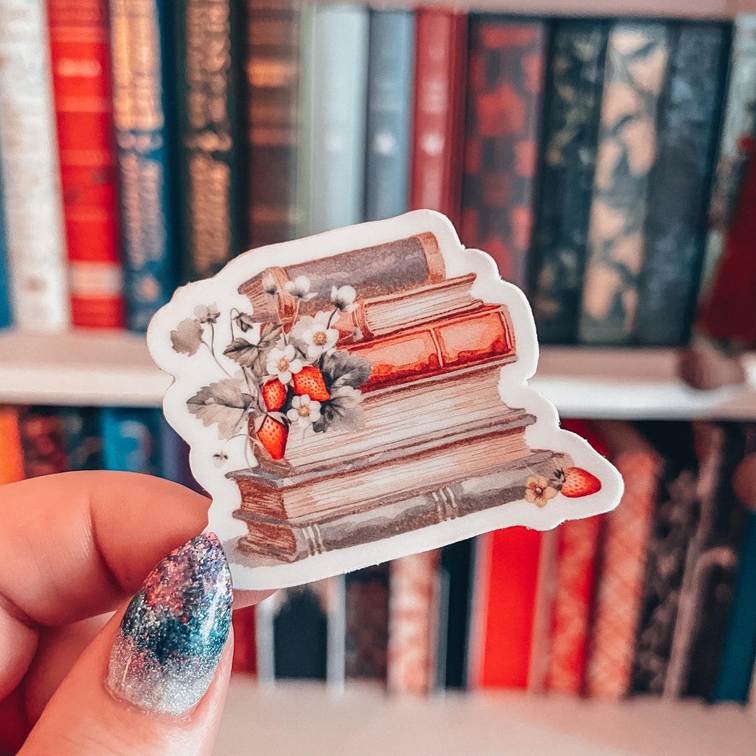 Summer Bookstack Watercolor Sticker, Vinyl Literary Laptop Decal ...