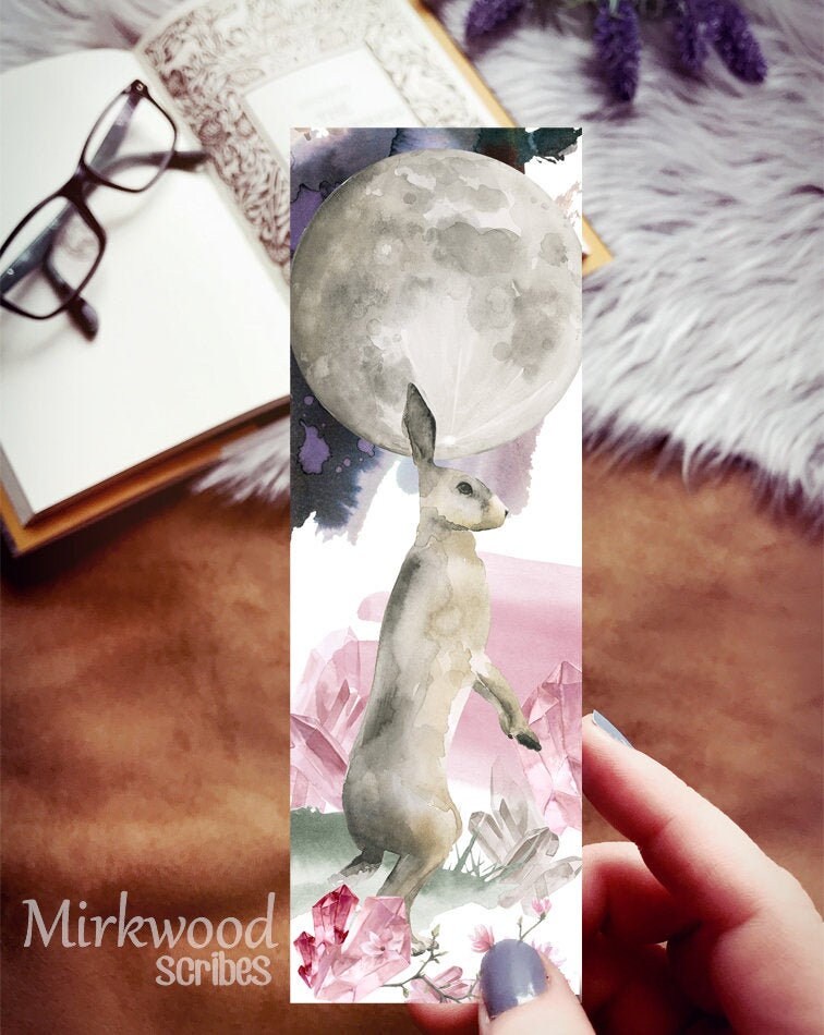 Watercolor Rabbit Bookmark Easter Bunny Gift for Teen Pastel - Etsy