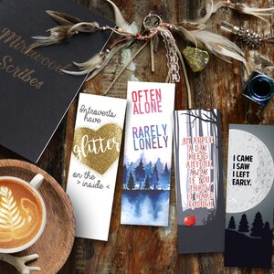 Often Alone, Rarely Lonely Bookmark, Introvert Bookmark, Watercolor ...