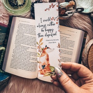 Jane Eyre Literary Watercolor Bookmark, Handmade Floral Charlotte ...