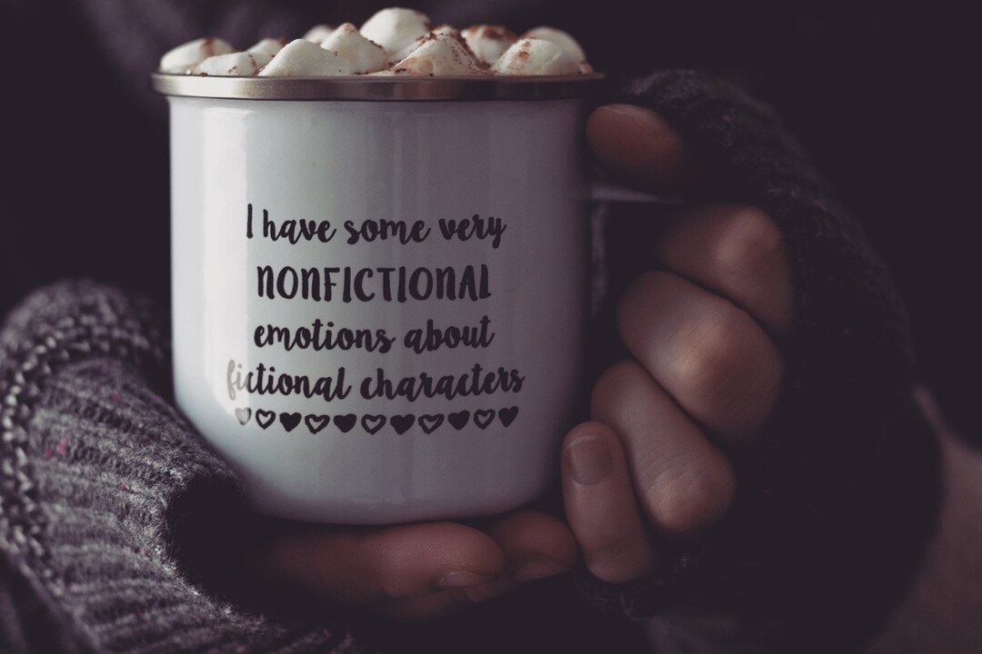 Fangirl Mug, Romance Reader Gift, White Camp Mug With Bookish Quote ...