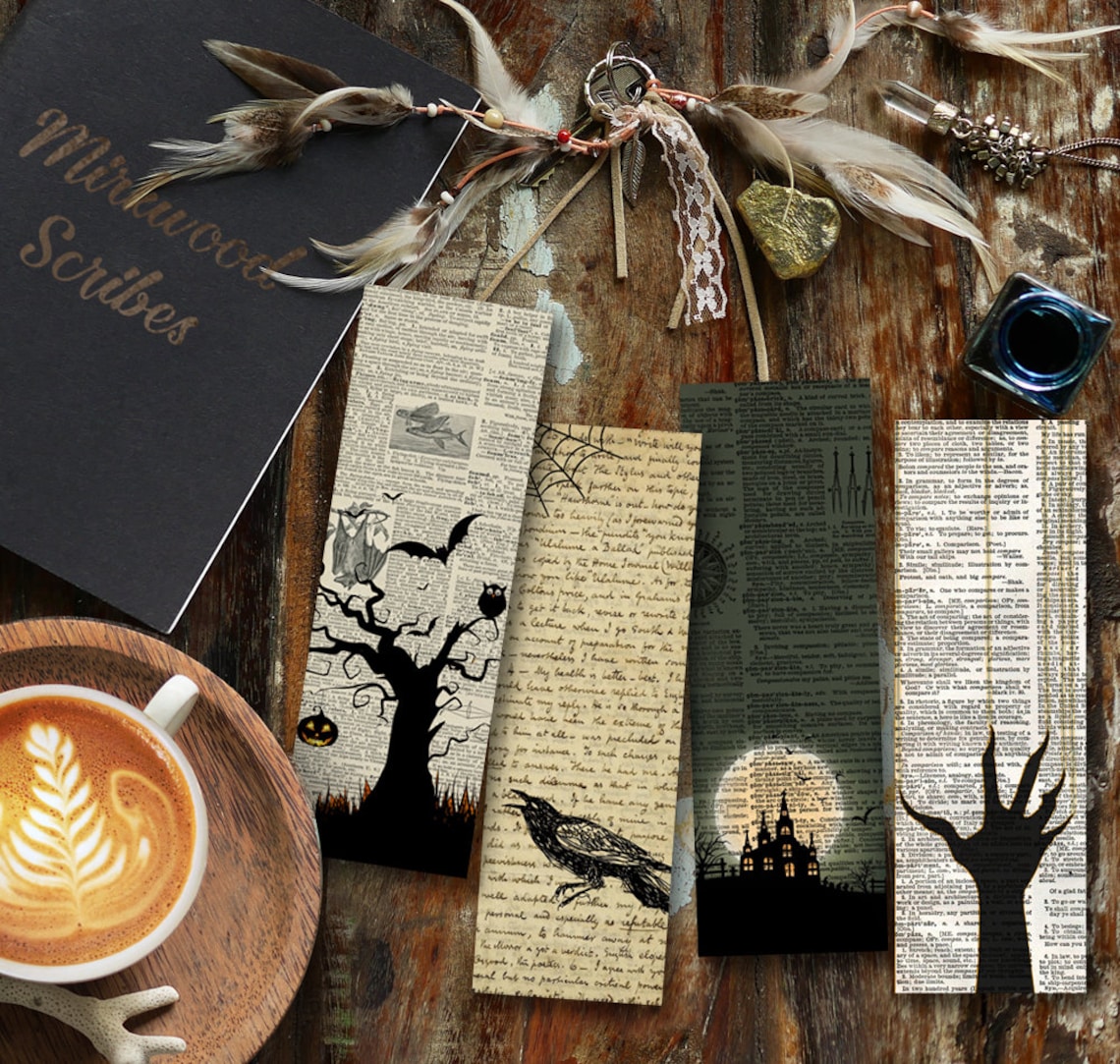 Creepy Halloween Bookmarks October Spooky Halloween Themed - Etsy