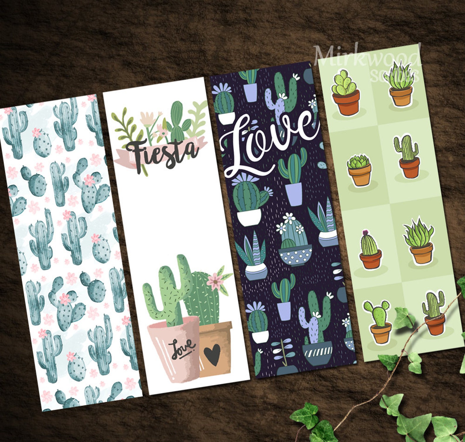 Succulent Bookmarks Printable Cactus Bookmarks Cactus Party - Etsy