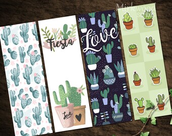 Succulent Bookmarks Printable Cactus Bookmarks Cactus Party - Etsy