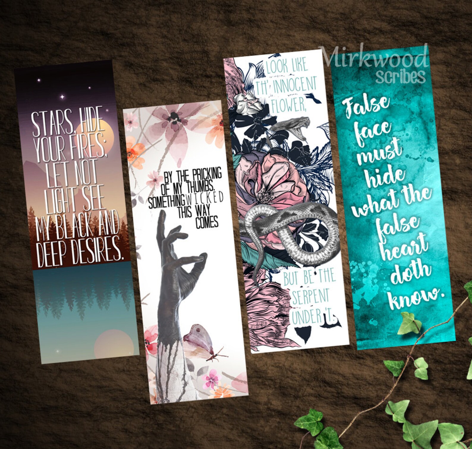 Macbeth Bookmark Be the Serpent Quote Literary Snake - Etsy