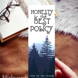 Aesop's Fables Bookmark, Honesty is the Best Policy Quote Bookmark ...