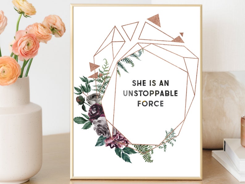 She is an Unstoppable Force Women Power She Persisted - Etsy