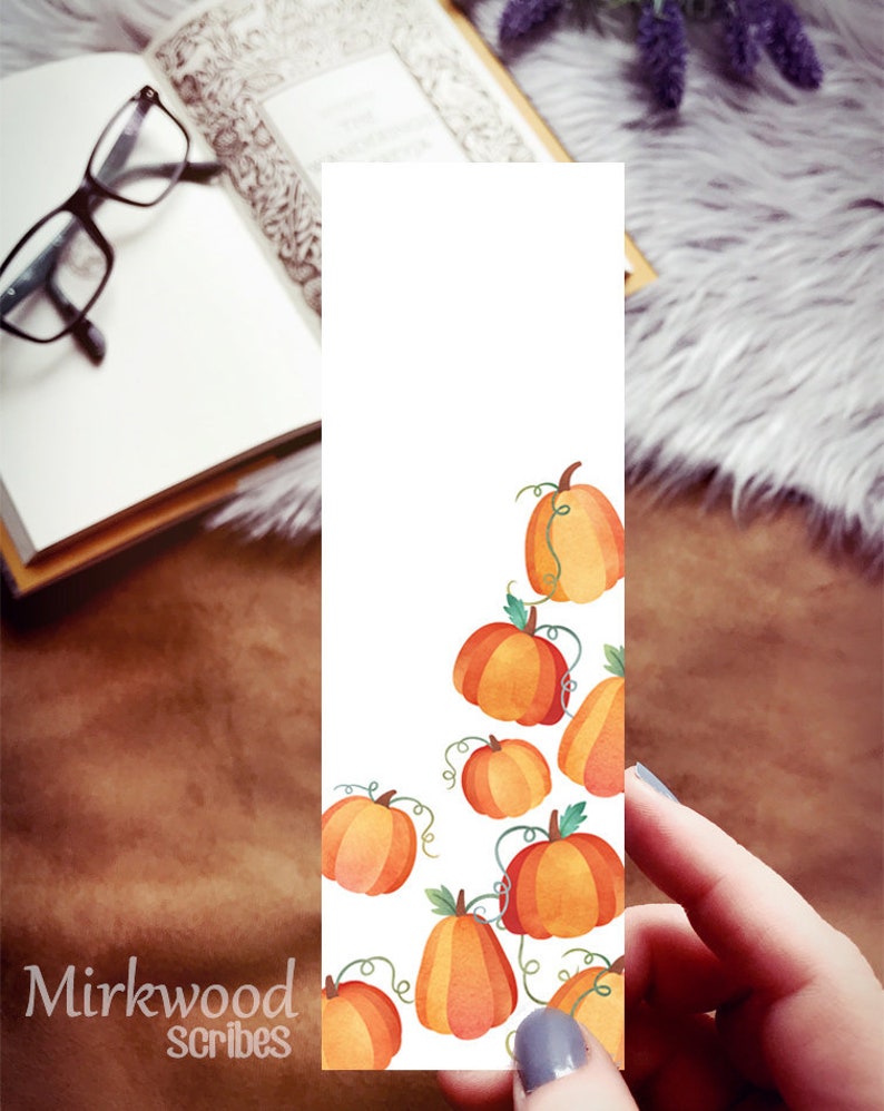Pumpkin Bookmark Pumpkins Stack Halloween Bookmarks Fall | Etsy
