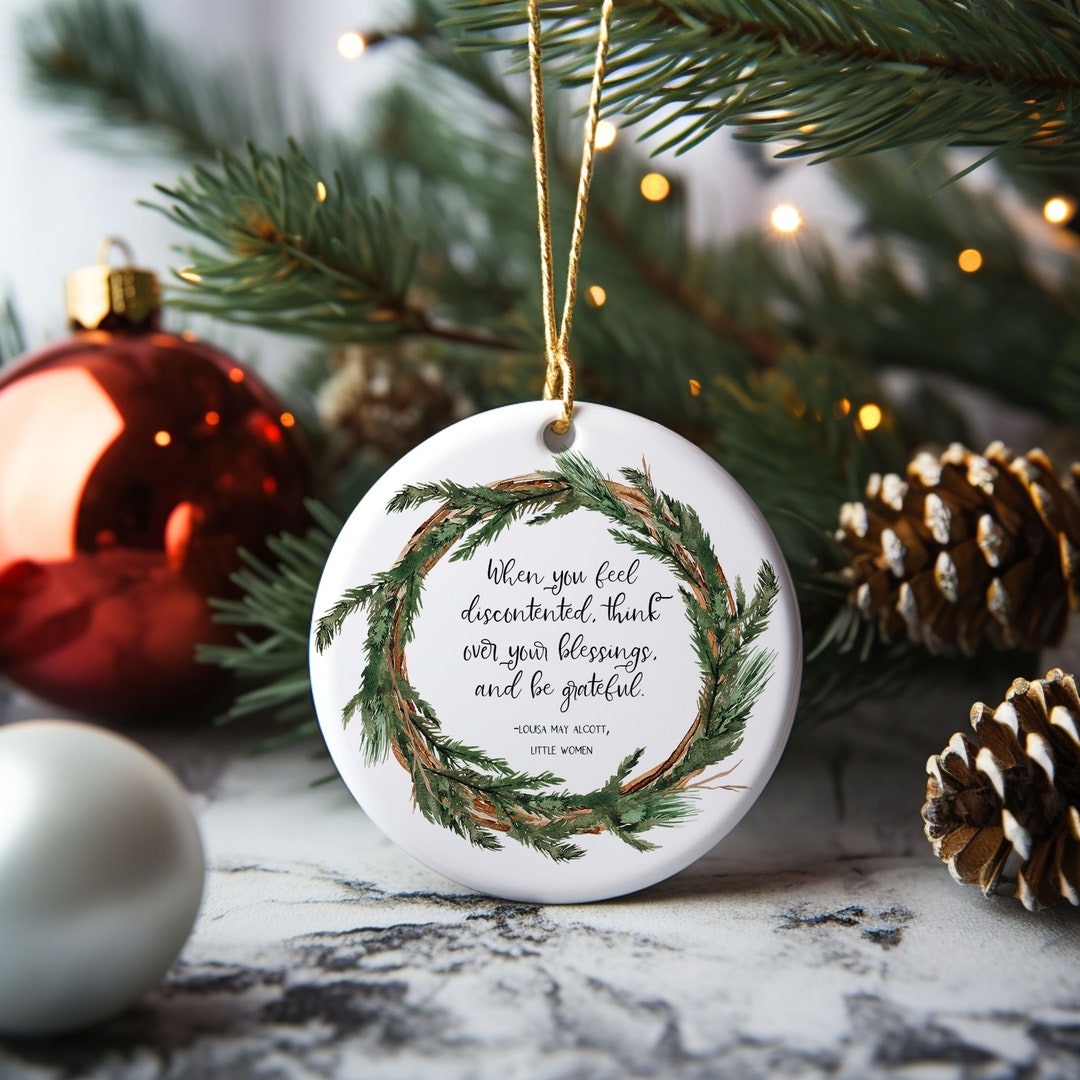 Little Women Quote Literary Christmas Ceramic Ornament, Louisa May ...