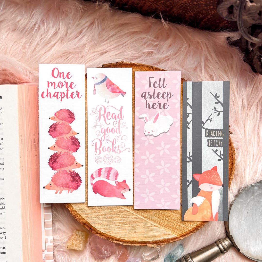 Cute Cozy Animals Bookmarks, Instant Download Printable Set of 4 ...