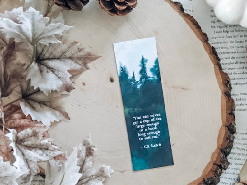 Literary Gift Book Lover Watercolor Bookmark Tea Lover Gift - Etsy