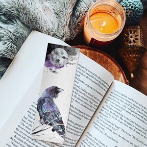Raven Bookmarks, Printable Set of 4 Watercolor Moonlight Ravens ...