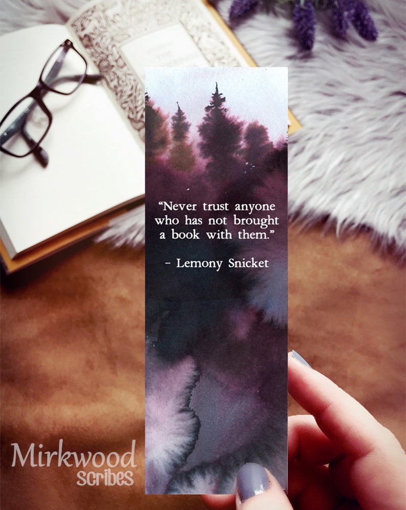 Bookish Quote Bookmark Handmade Bookmark Watercolor Forest - Etsy
