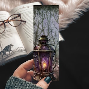 Spooky Lantern Watercolor Bookmark, Purple Haunted Halloween Fall ...
