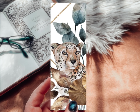 Cheetah Bookmark Jungle Themed Big Cat Bookmarks Animal | Etsy