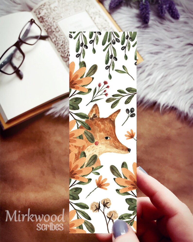 Fox Bookmark Fox Lover Gift Fall Yellow Bookmark Friendship | Etsy