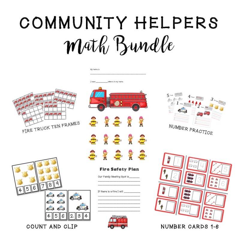 Community Helpers Math Activity Bundle {preschool/daycare/kindergarten ...