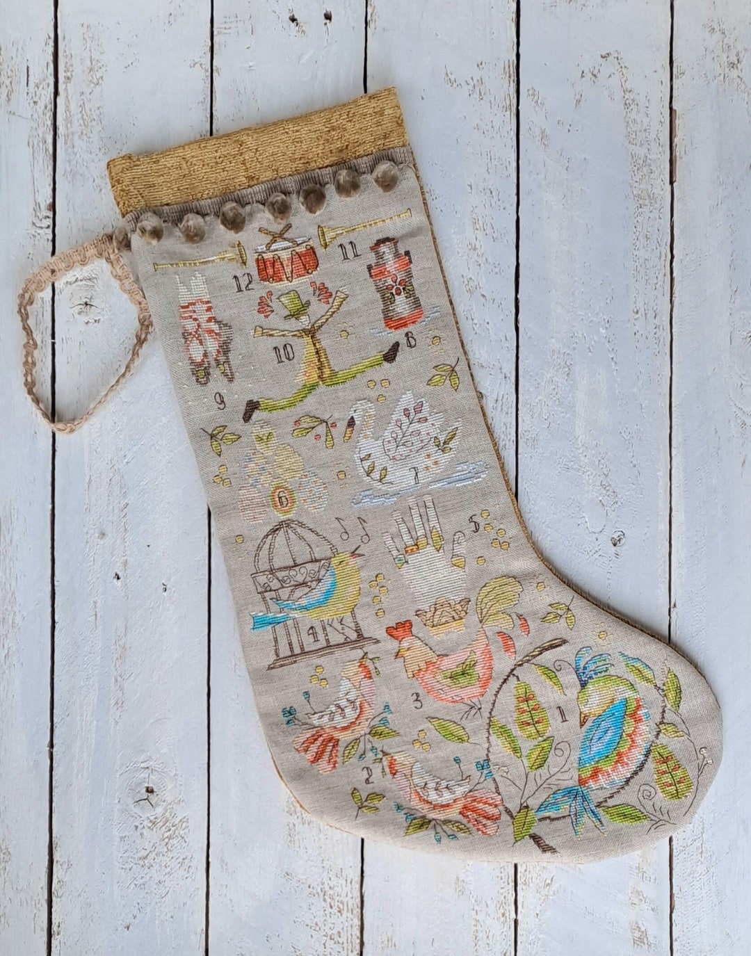 12 DAYS of CHRISTMAS Stocking. PDF Cross Stitch Chart / Pattern ...