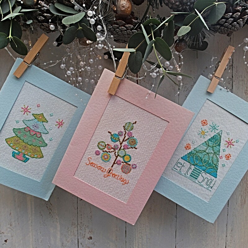 Christmas Cross Stitch Cards - Etsy UK