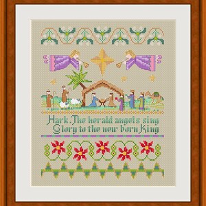 HARK THE HERALD Pdf Cross Stitch Chart / Pattern - Instant Download. - Etsy