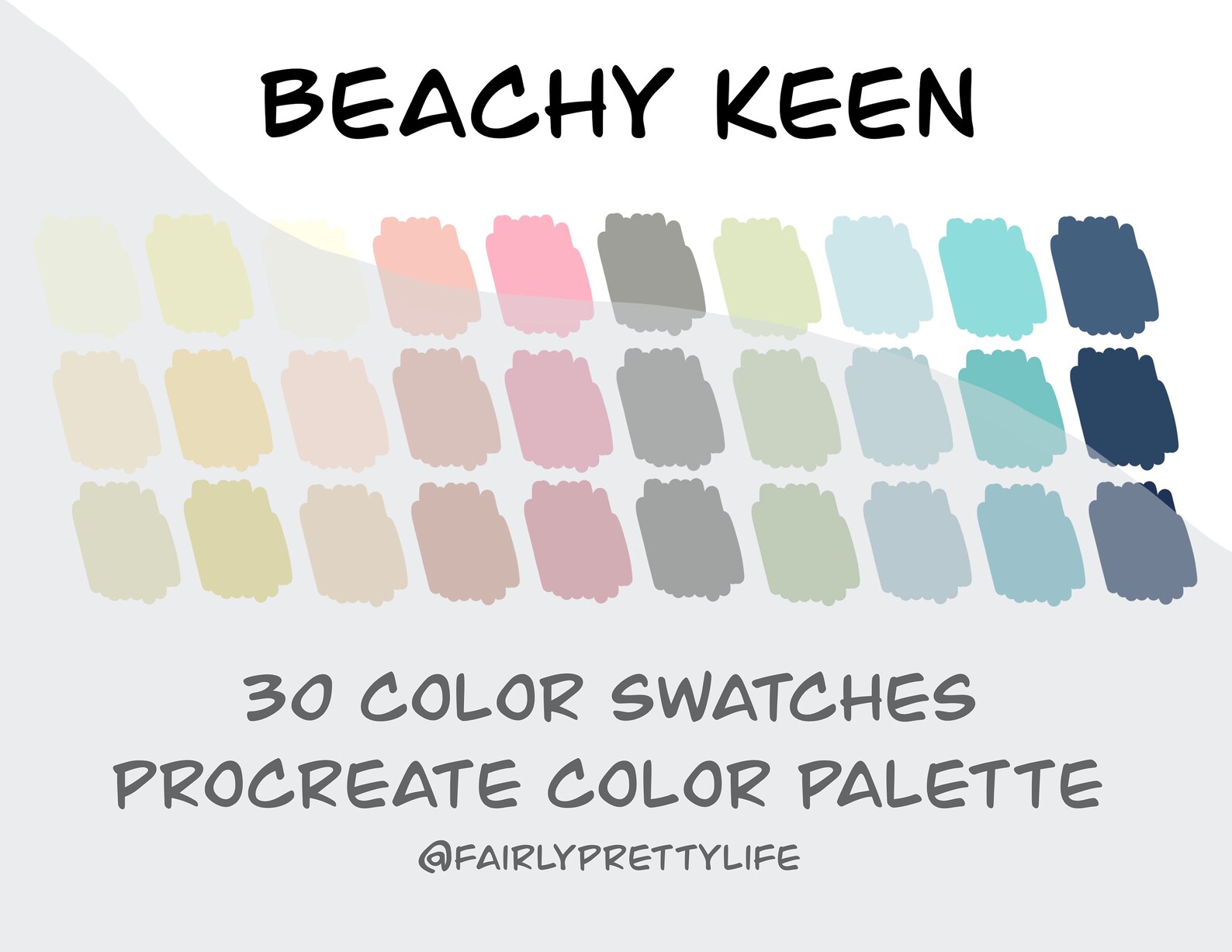Beachy Keen Color Palette | Procreate Palette | Color Swatch - Etsy