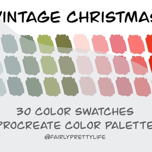 Vintage Christmas Color Palette | Procreate Palette | Color Swatch - Etsy