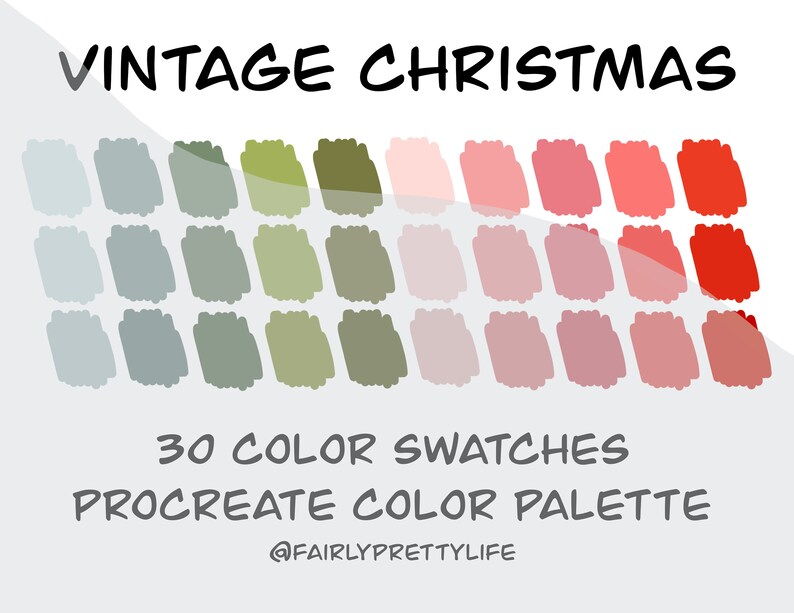 Vintage Christmas Color Palette | Procreate Palette | Color Swatch - Etsy