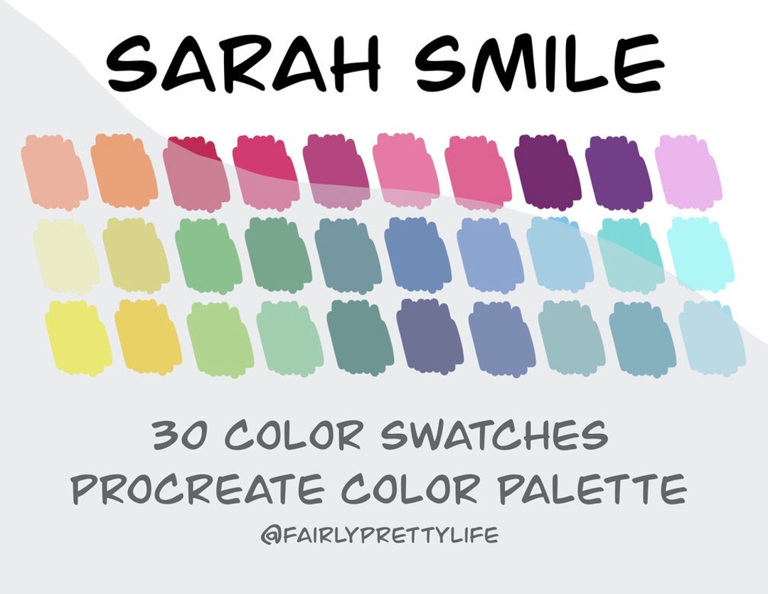 Sarah Smile Procreate Palette Color Palette Color Swatch - Etsy