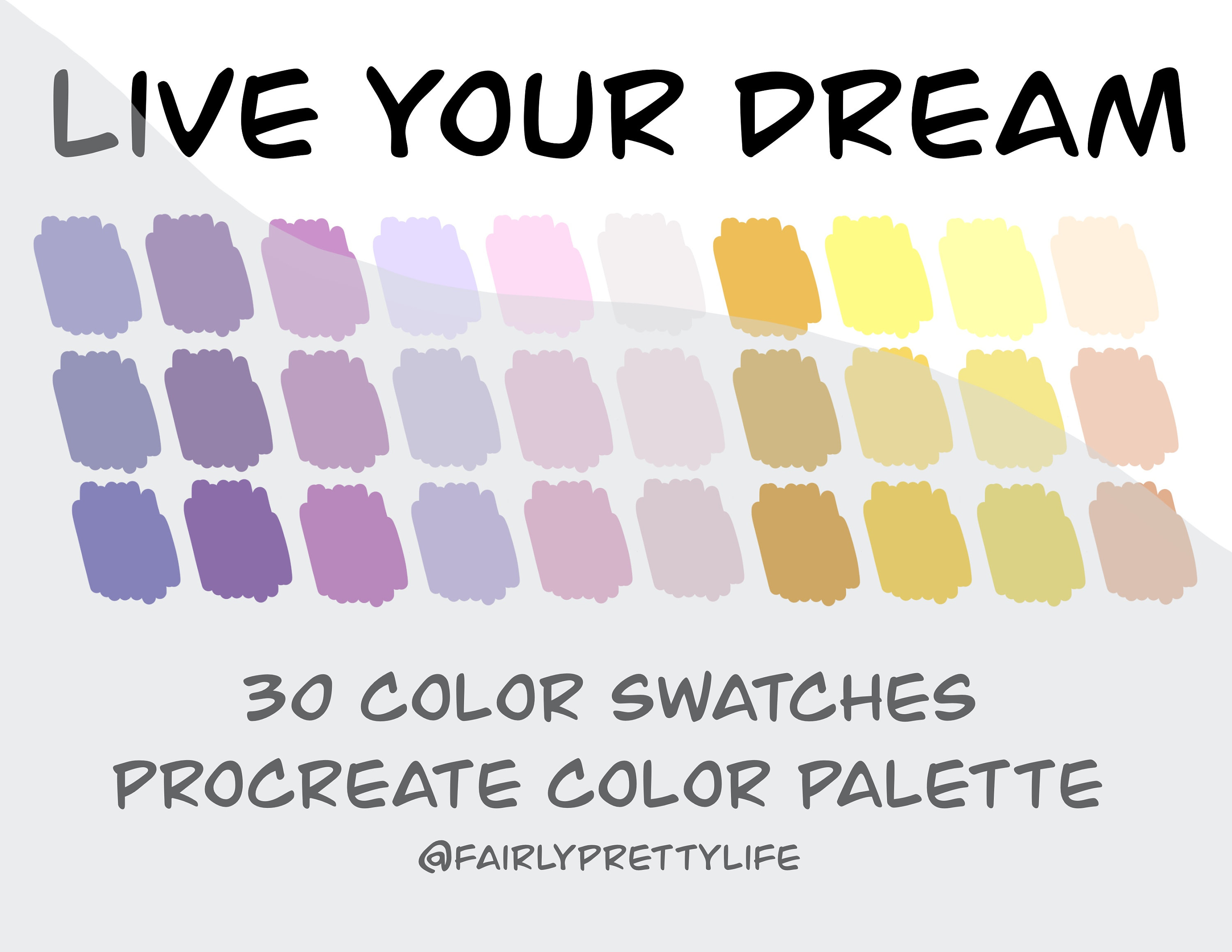 Live Your Dream Color Palette Procreate Palette Color - Etsy Ireland