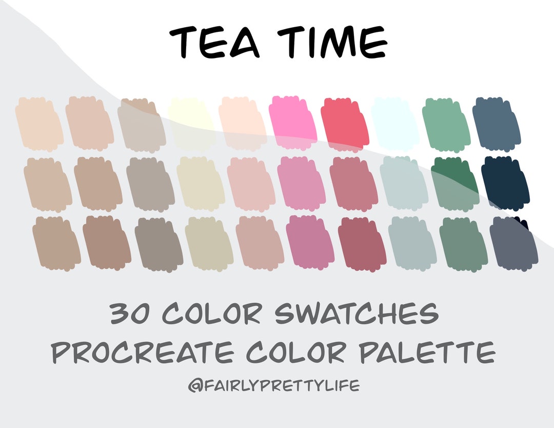 Tea Time Color Palette Procreate Palette Color Swatch - Etsy