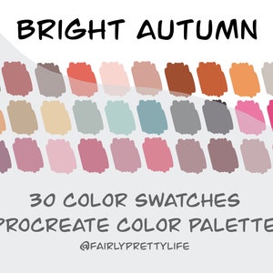 Autumn Collection of Procreate Palettes | Procreate Color Swatch Bundle ...