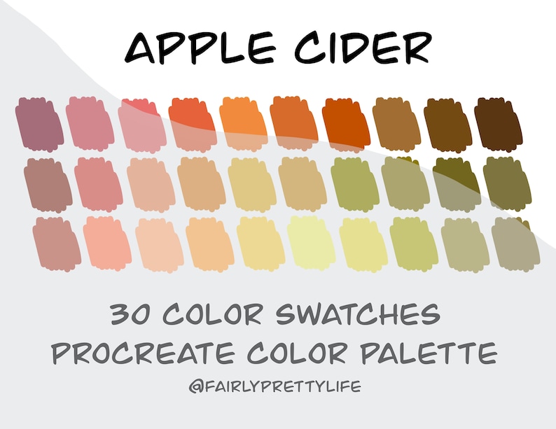 Apple Cider Color Palette Procreate Palette Color Swatch - Etsy