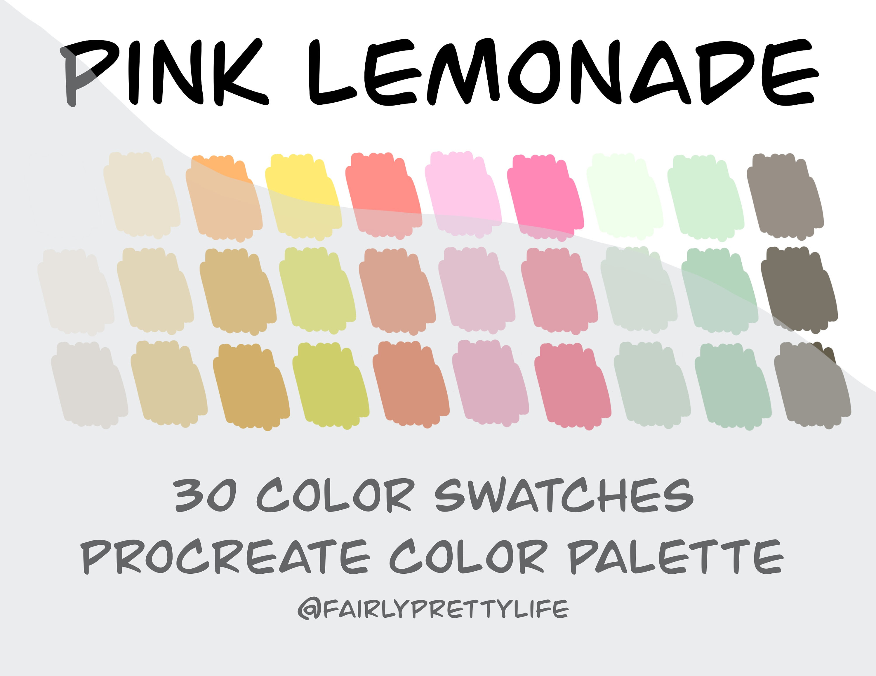 Pink Lemonade Color Palette Procreate Palette Color Swatch | Etsy