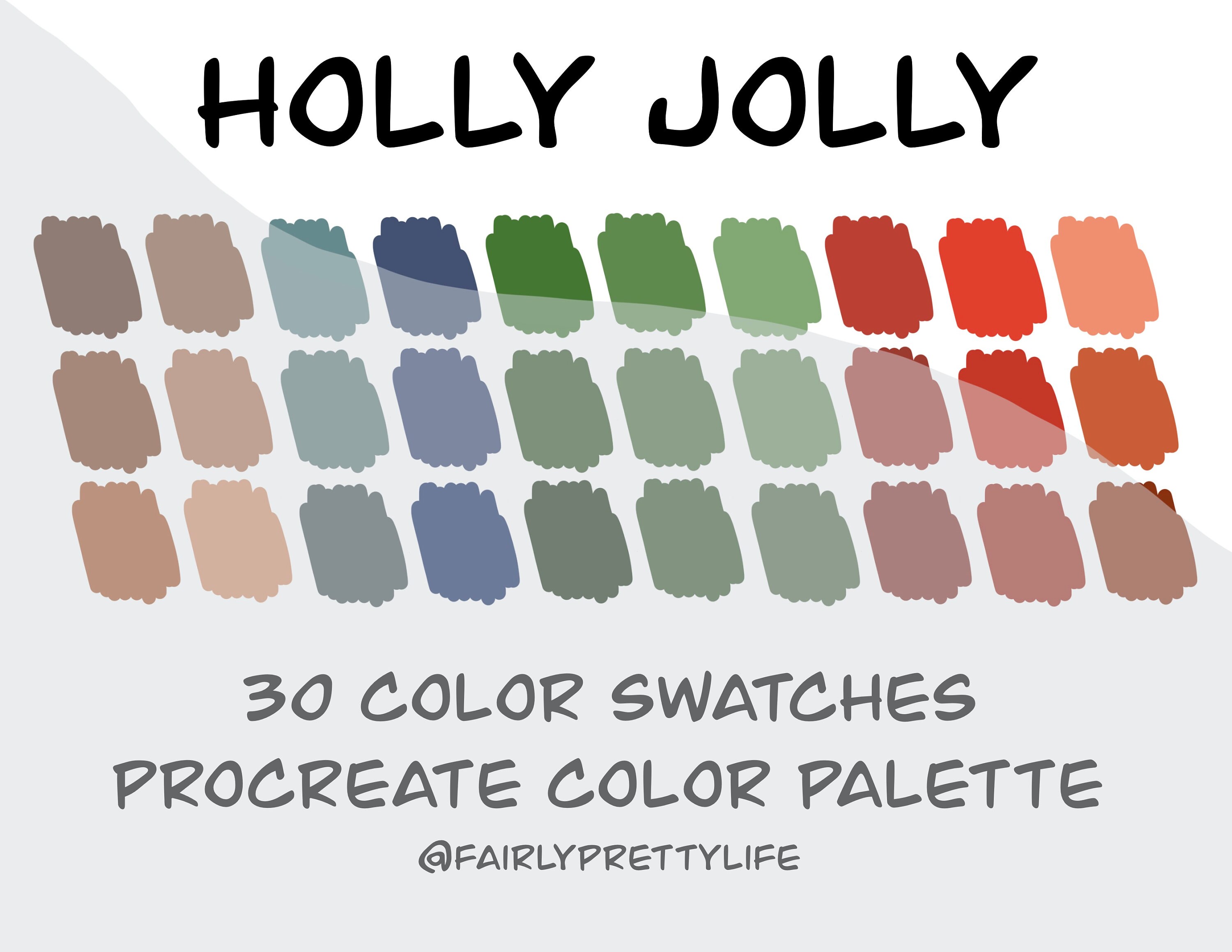 Holly Jolly Color Palette Procreate Palette Color Swatch - Etsy