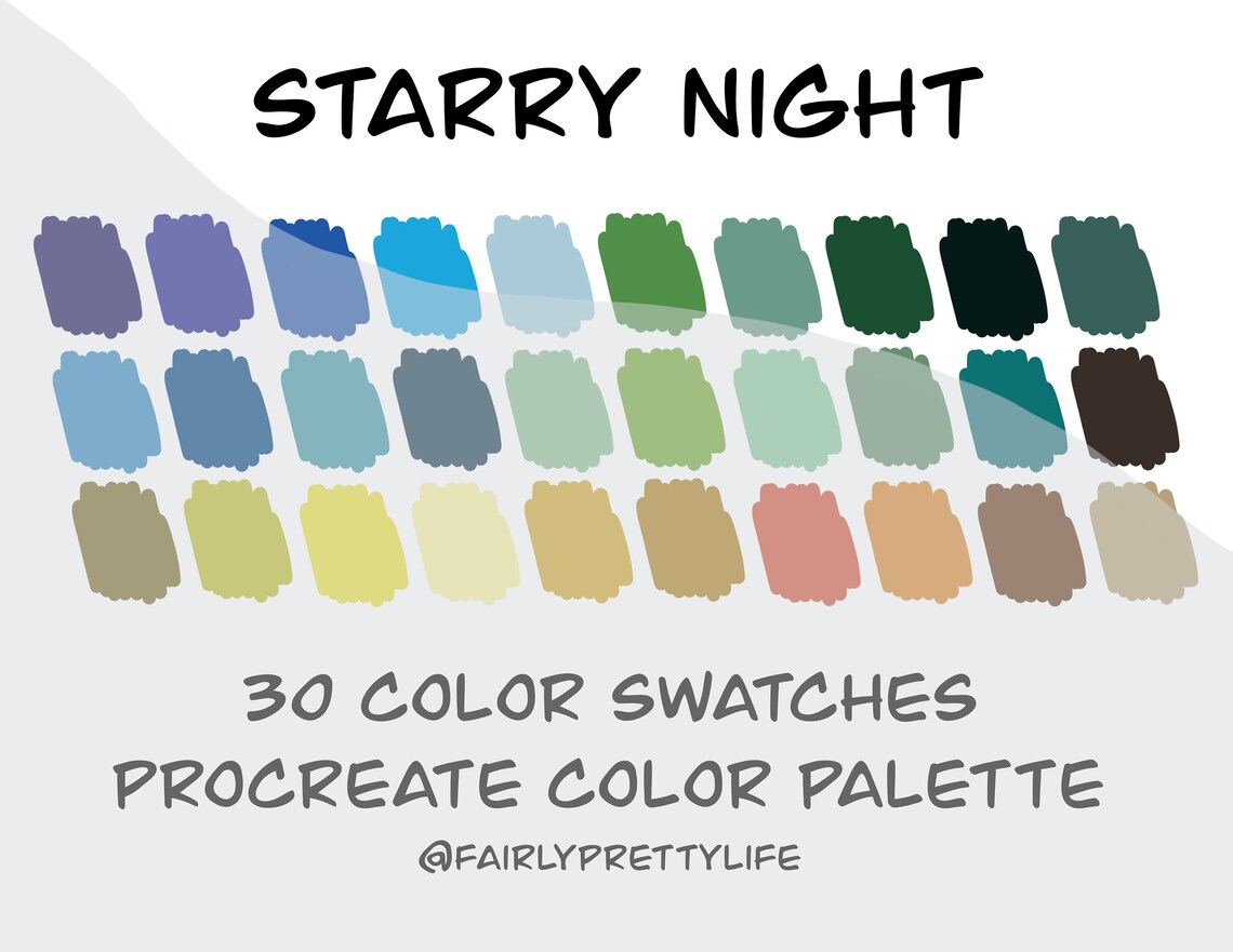 Starry Night Color Palette Procreate Palette Color Swatch - Etsy Ireland