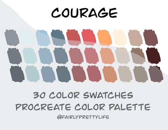Courage Color Palette Procreate Palette Color Swatch - Etsy UK