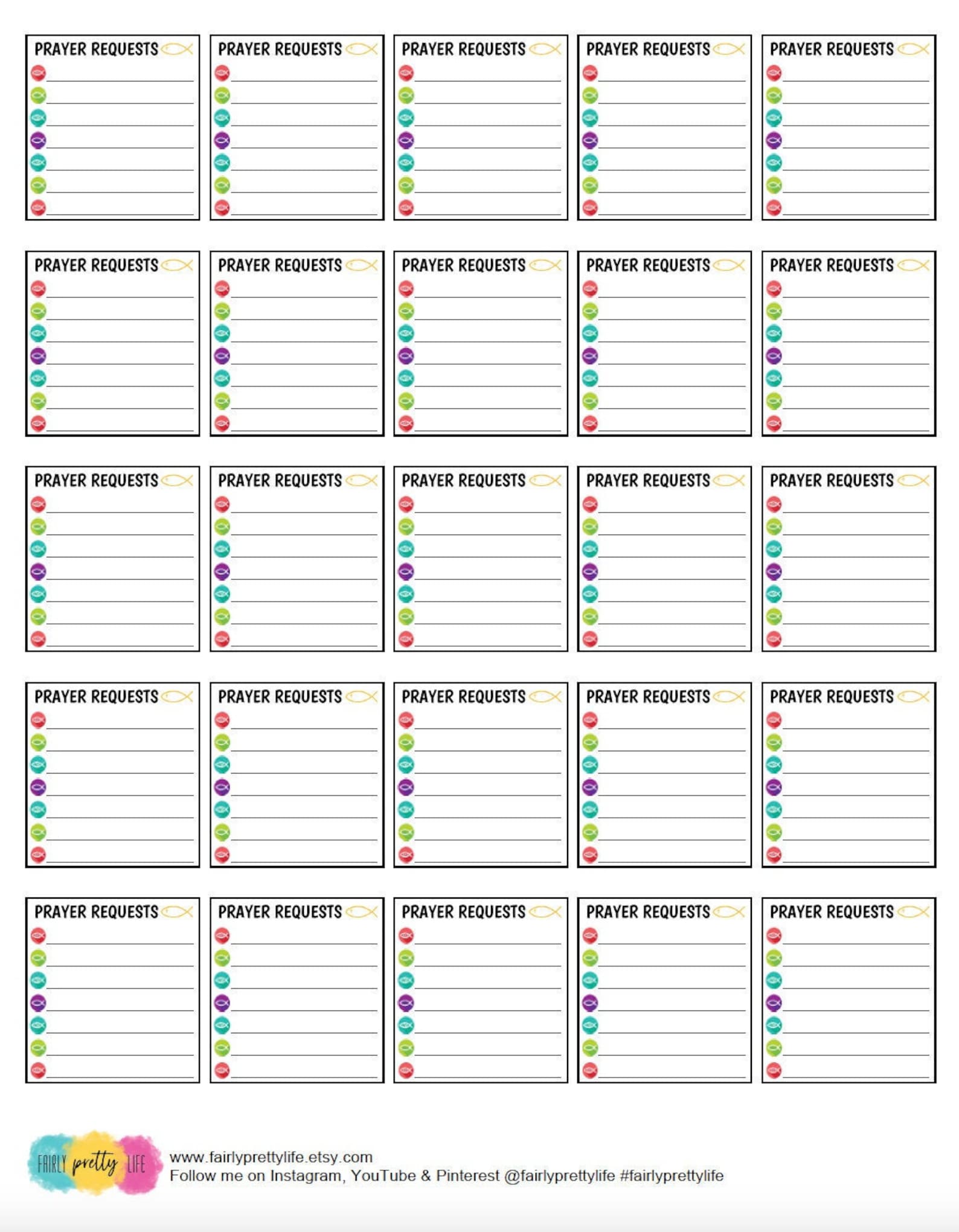 Printable - Prayer Request List - Etsy