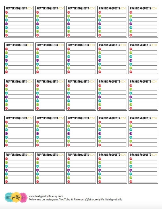 Printable Prayer Request List - Etsy