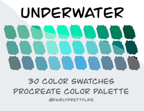 Underwater Color Palette Procreate Palette Color Swatch | Etsy