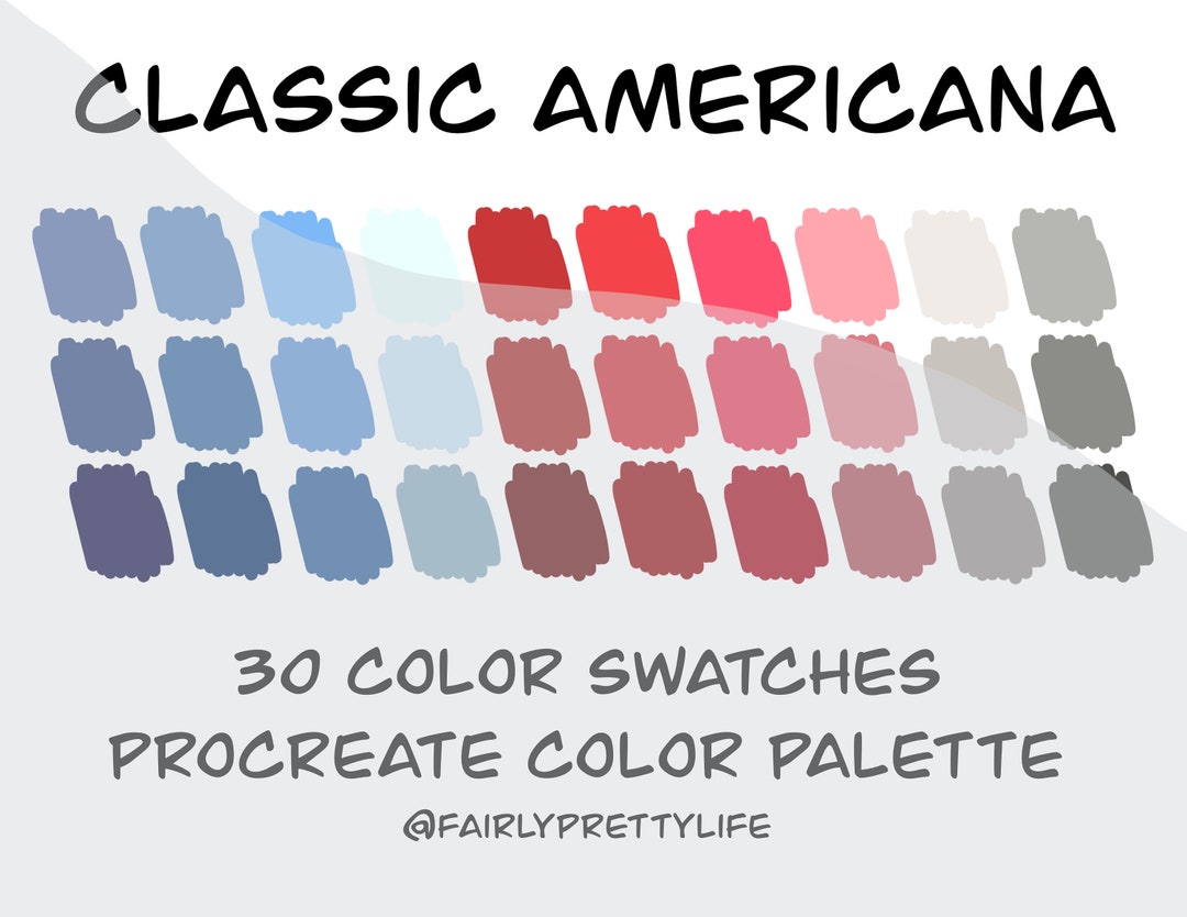 Classic Americana Color Palette Procreate Palette Color Swatch - Etsy