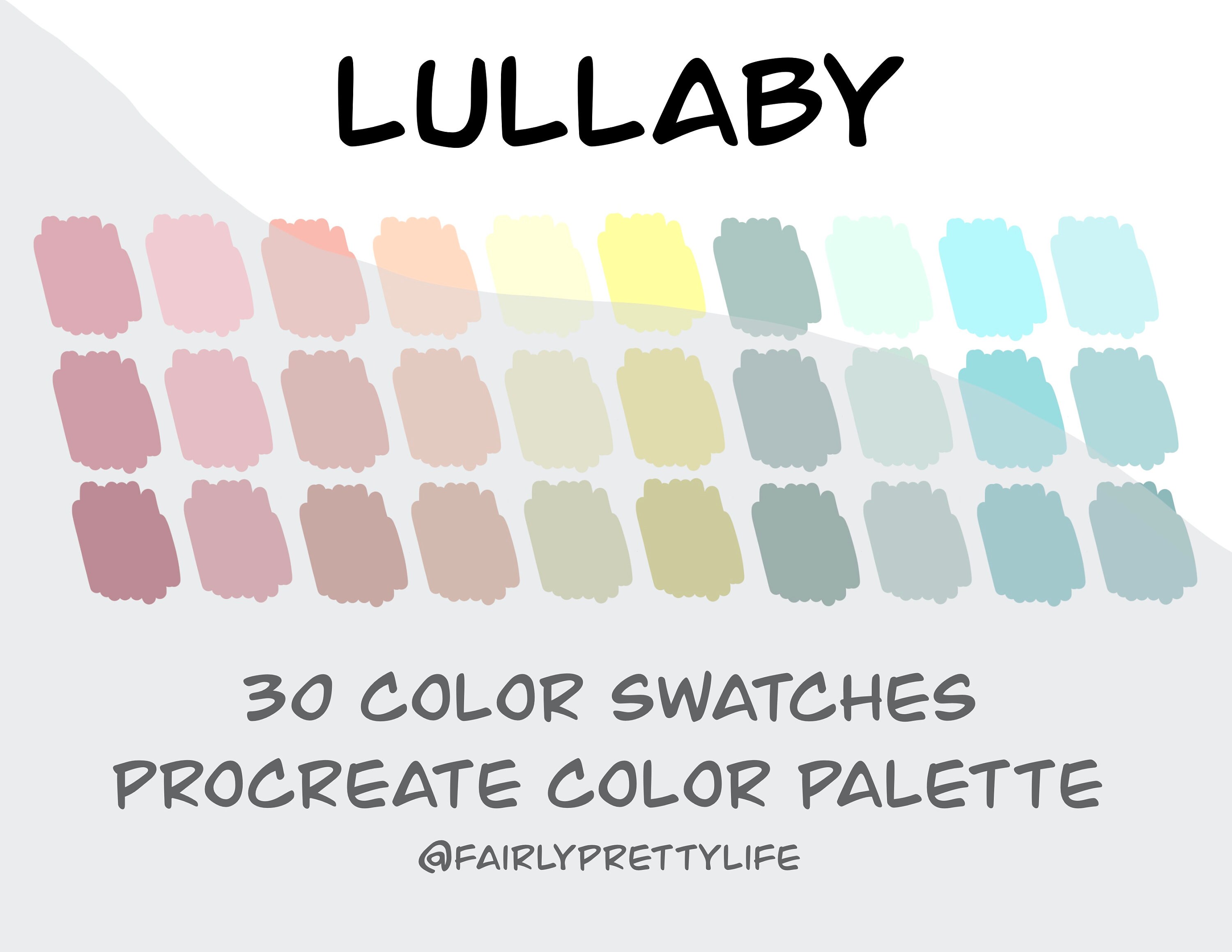 Lullaby Color Palette Procreate Palette Color Swatch - Etsy Australia