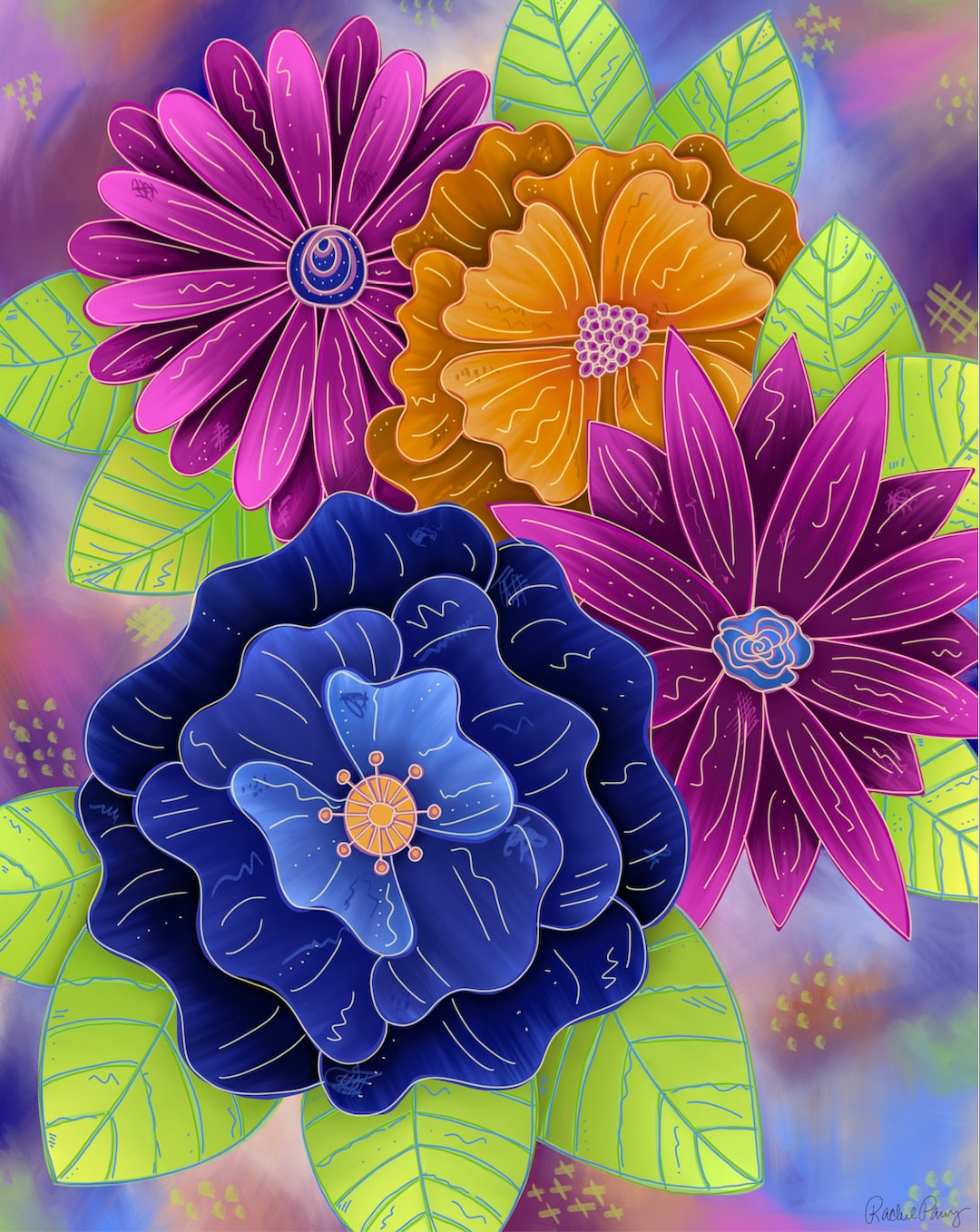 Floral Art Print #2 - Digital Download Printable - Etsy