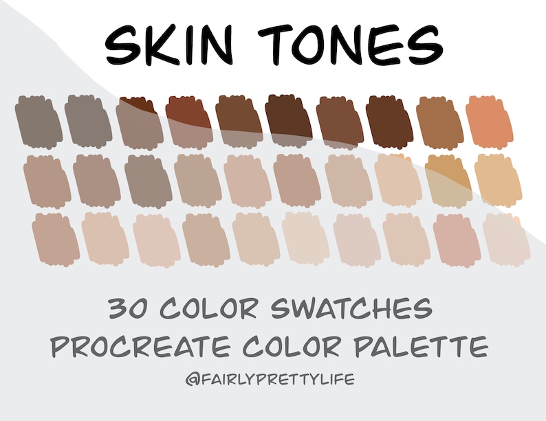 Paleta de colores de tonos de piel / Paleta Procreate / Muestra de ...