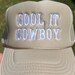Cool It Cowboy Embroidered Trucker Hat - Etsy
