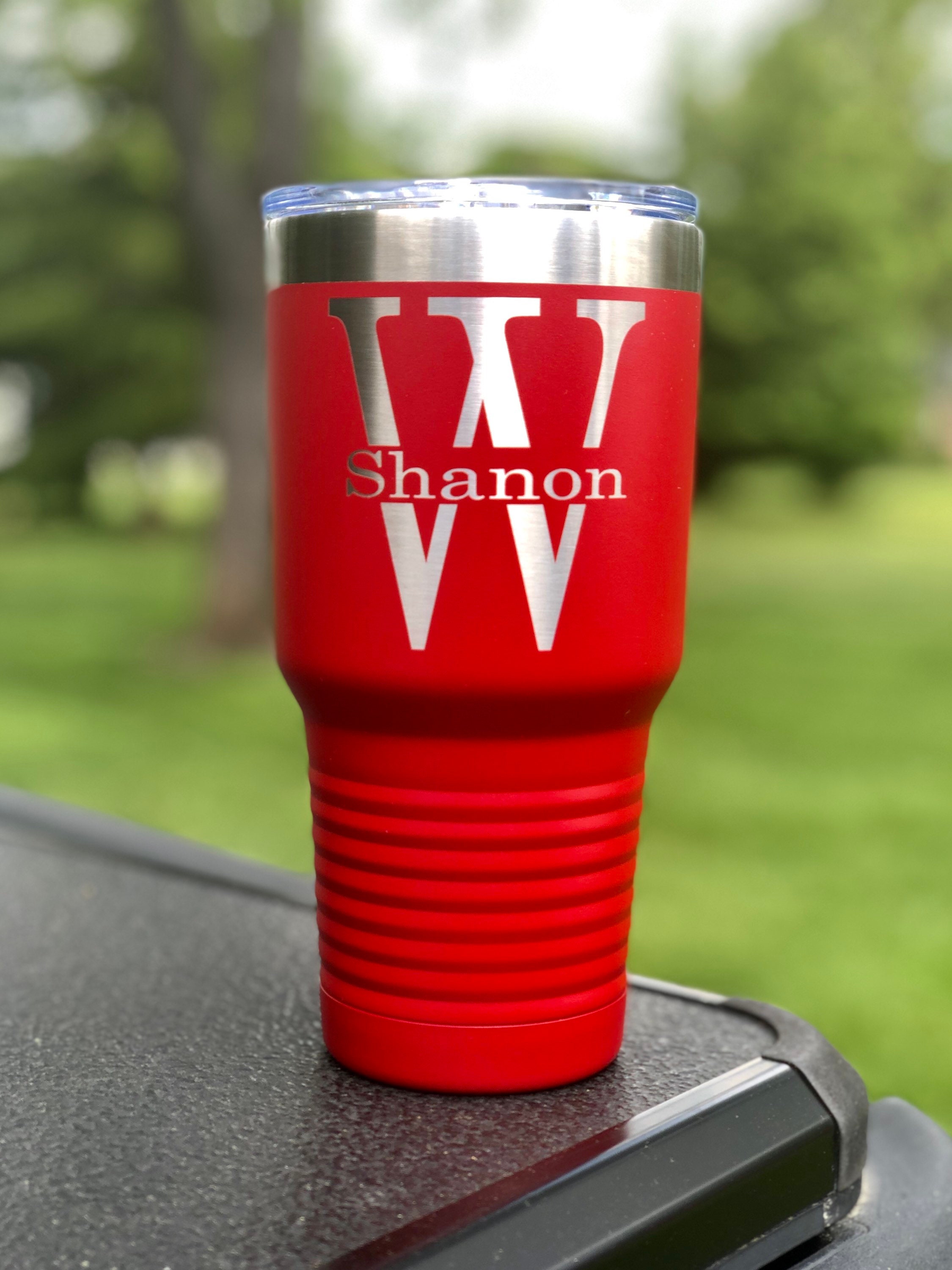 Letter and Name Monogram Laser Engraved Insulated 30 Oz | Etsy