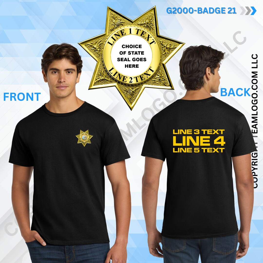 Law Enforcement Badge Raid T-shirt - Printed on Both Sides - Made to ...
